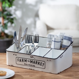 14.3 Inch Rustic Metal Container with 5 Compartment - Bed Bath & Beyond ...