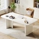 63-Inch Large Desk, Modern Executive Desk Home Office White Computer ...