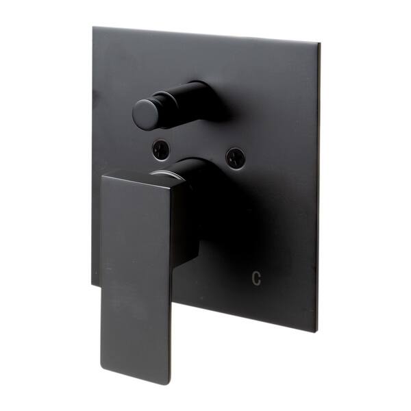 Black Matte Shower Valve with Square Lever Handle and Diverter - Bed ...