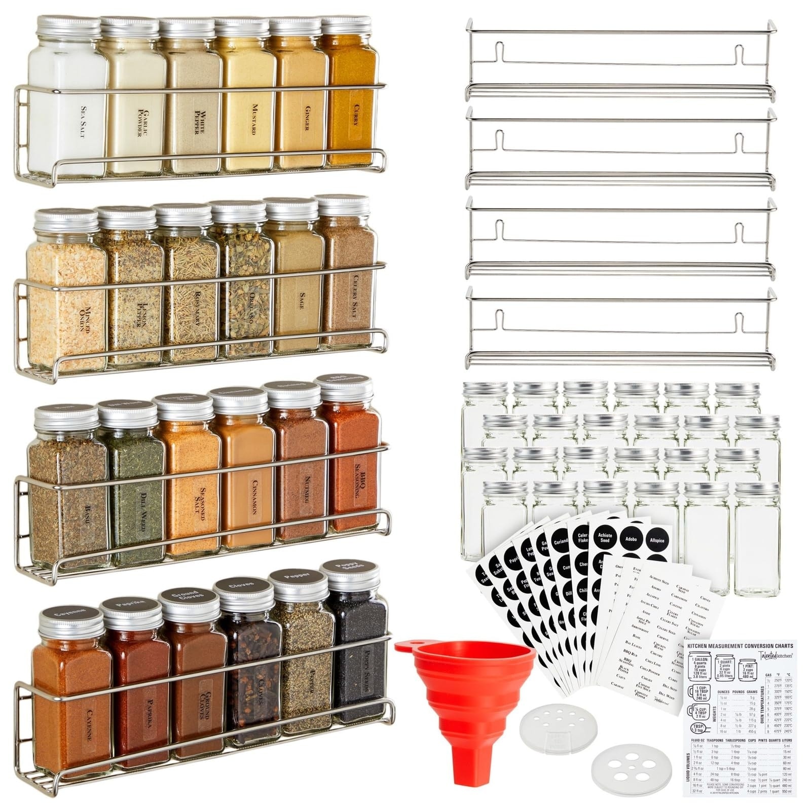 Adjustable Wall Mount Spice Rack, 9-Tier Dual-use (Multi-use) Organizer ...
