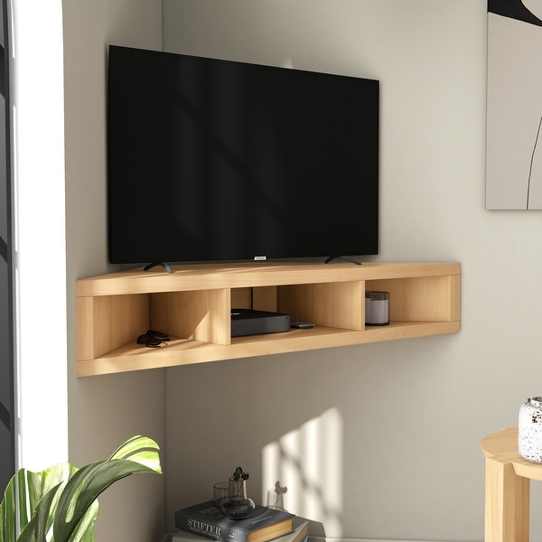 Furniture of America Sukhumi Transitional 47 inch 3 Shelf Wall Mounted Corner TV Console On Sale Bed Bath Beyond 28562223