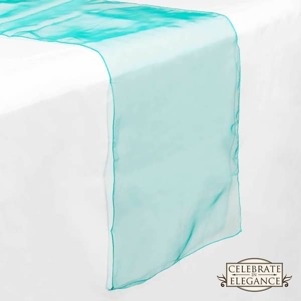 5 Organza Sheer Long Wedding Dining Room Table Runners Turquoise - 14" x "108 - Bed Bath ...