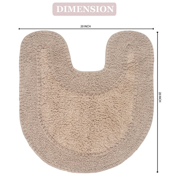 Double Ruffle Contour Rug, Cotton Soft, Water Absorbent Rug, Non Slip U ...