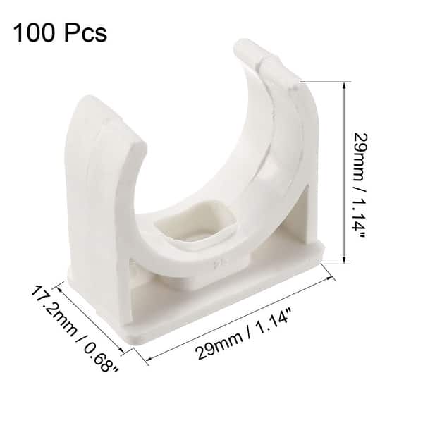 100Pcs Snap In Hinged Open Pipe Clips Single Hinged Clip Lock 25mm ...