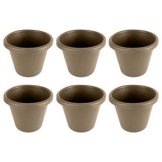 The HC Companies 16 Inch Plastic Classic Flower Pot Planter, Beige (6 ...