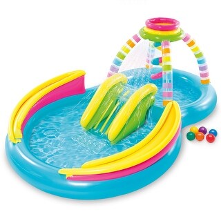 Intex: Rainbow Funnel Inflatable Play Center - Kids Waterslide ...