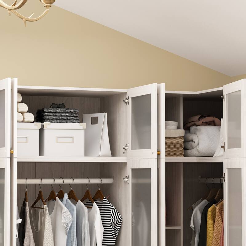 Modular Modern Glass Door Wardrobe:Storage Closet Solution Armoire - On ...