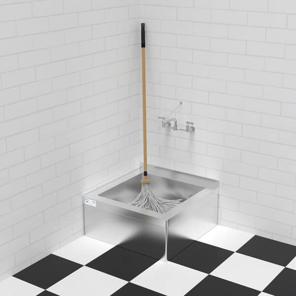 Commercial Floor Mop Sink with Deep Basin, 24" x 24" x 13", 18-Gauge ...