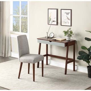 Office Computer Desk with One Drawer Executive Desk Espresso & Gray ...