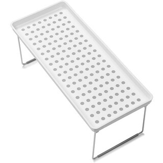 Large Stacking Shelf , Organizer for Cabinet or Counter, Collapsible Legs for Storage, Non-slip ...