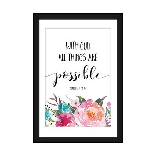 iCanvas "With God All Things Are Possible, Matthew 1926" by Eden ...