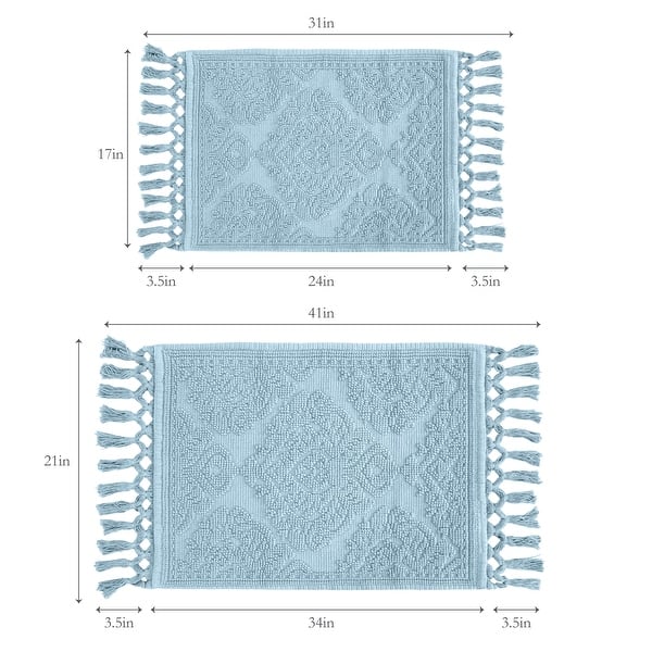 Jean Pierre Ricardo Cotton Fringe 2-Piece Bath Rug Set - Bed Bath ...