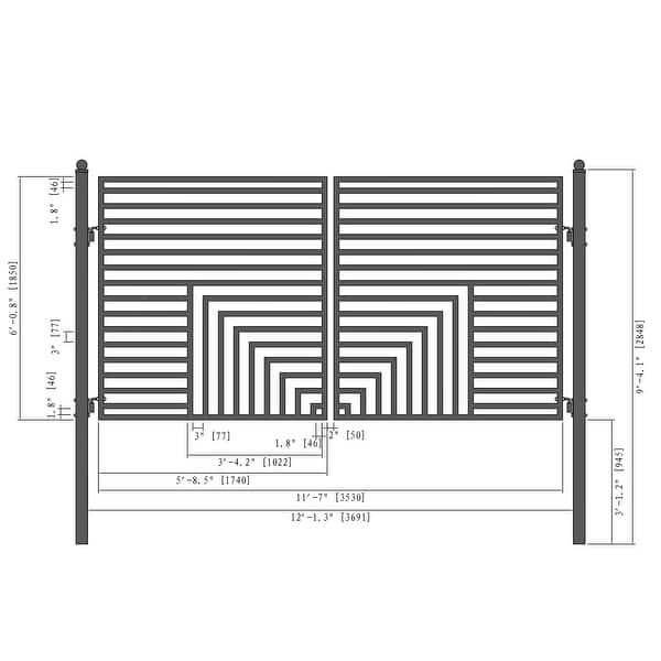 ALEKO Modern Florence Style Garden Dual Swing Steel Driveway Gate 12 ft ...