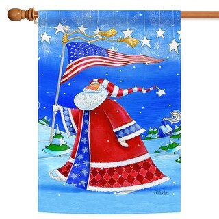 Patriotic Santa Outdoor House Flag 40" x 28" - Bed Bath & Beyond - 36401859