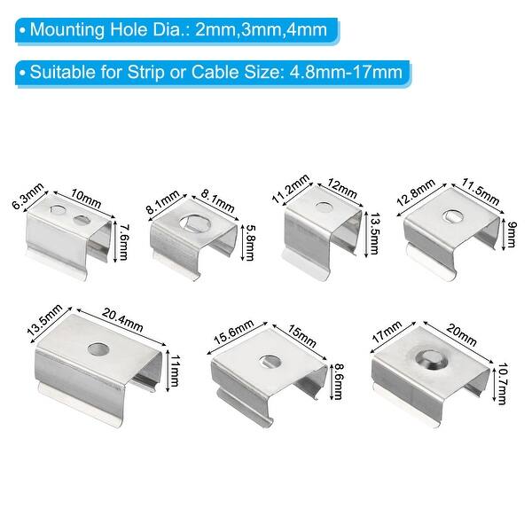 140pcs LED Strip Light Clips Mounting Bracket Fixing Clips for 4.8mm ...