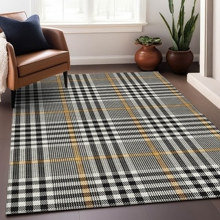 Machine Washable Indoor/ Outdoor Plaid Chantille Rug - Bed Bath ...