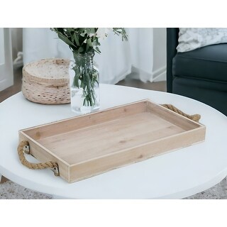 HomeRoots 20" White Aluminum Indoor Outdoor Tray With Handles - Bed ...