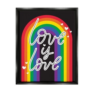 Stupell Love LGBTQ Pride Rainbow Framed Floater Canvas Wall Art by Angela Nickeas - Bed Bath ...