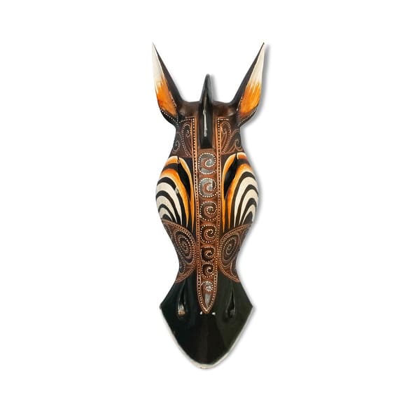 Wooden Tribal African Giraffe Mask Hand Carved Wall Plaque Hanging ...