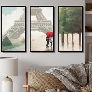 Designart "Paris Romance Couples III" Traditional Framed Wall Decor Set ...