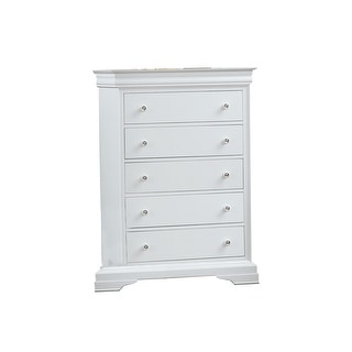 Wooden Lift Top Chest with 5 Drawers and Bracket, White - Bed Bath ...