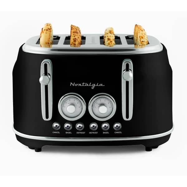 toaster   black 4 slice