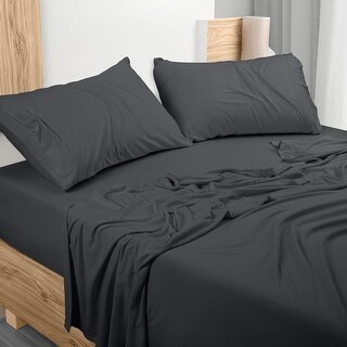 Jersey Knit Cotton Sheets 4 Piece Queen Jersey Sheet Set Soft Stretchy ...