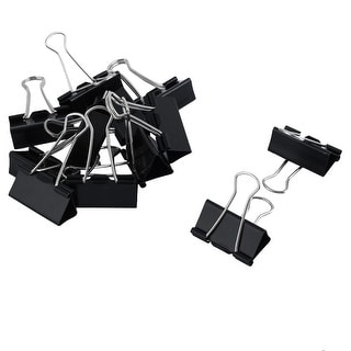 One Dozen 40mm Width Black Metal Office Binder Clamps - 40mm Width ...