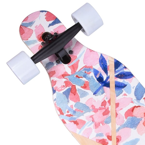 42 in. Flower Shape Longboard Skateboard Drop Through Deck Complete ...