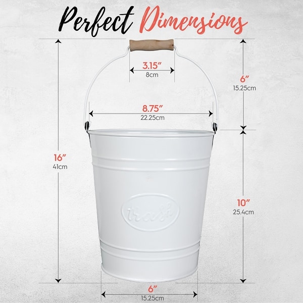 Autumn Alley Farmhouse Bathroom Trash Can Rustic Galvanized Trash Can ...