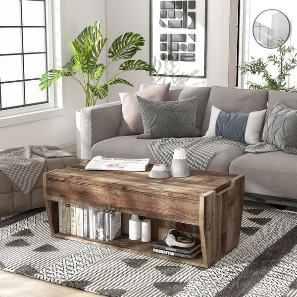 Rere Rustic 41-inch Wood Lift-top Coffee Table by Furniture of America ...