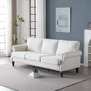 83" 3-Seat Cotton Rolled Arm Sofa - Bed Bath & Beyond - 42335564