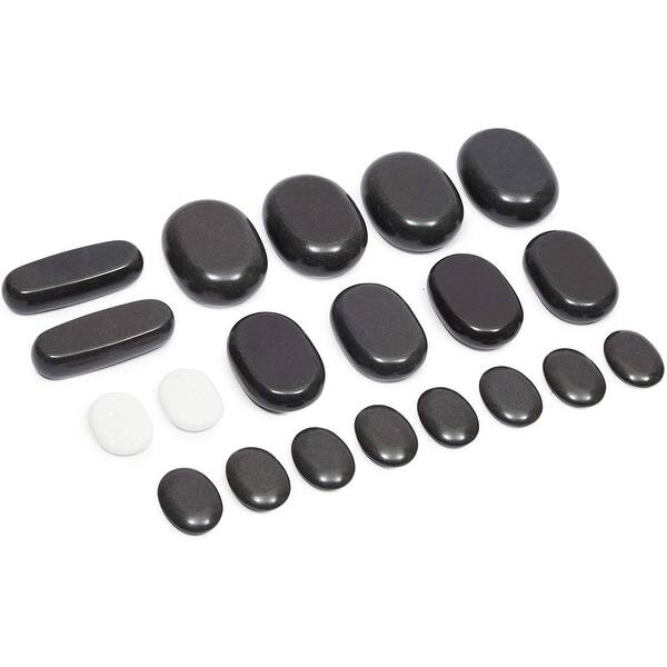 Hot Stone Back Massage Set, Basalt Rocks for Spa (20 Pieces) - On Sale ...