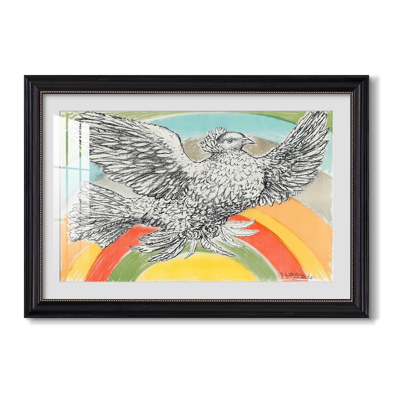 Flying Dove with Rainbow 1952-Pablo Picasso-Custom Framed Print ...