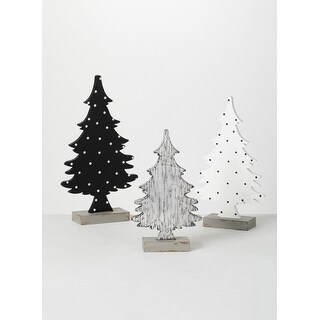 Sullivans Wooden Tabletop Trees Set of 3, 16"H, 14"H & 12"H Black - 9 ...
