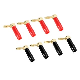 Banana Plugs 90 Degree Jack Connector Screw Type 4mm Gold-Plated Copper ...