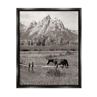 Stupell Horse & Mountain Scenery Framed Floater Canvas Wall Art Design ...