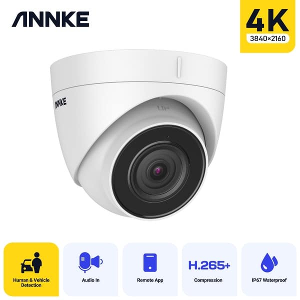 ANNKE C800 Turret 8MP 4K Ultra HD PoE IP Security Camera with Audio ...