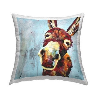 Stupell Bold Country Donkey Animal Printed Outdoor Throw Pillow Design ...