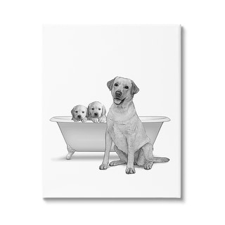 Stupell Dog Family Bathroom Animals Canvas Wall Art by Annalisa Latella ...