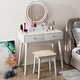 Homall Vanity Table with Lighted Mirror and Stool for Bedroom - Bed ...