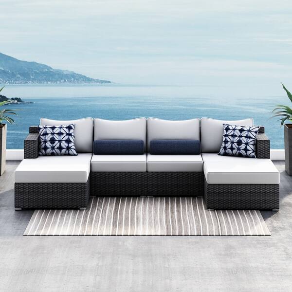 Corvus Yolanda 6-piece Sectional Conversation Sofa Set with Sunbrella ...
