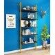5-Tier Industrial Ladder Shelf, Wall Mounted Bookcase with Wood Board ...