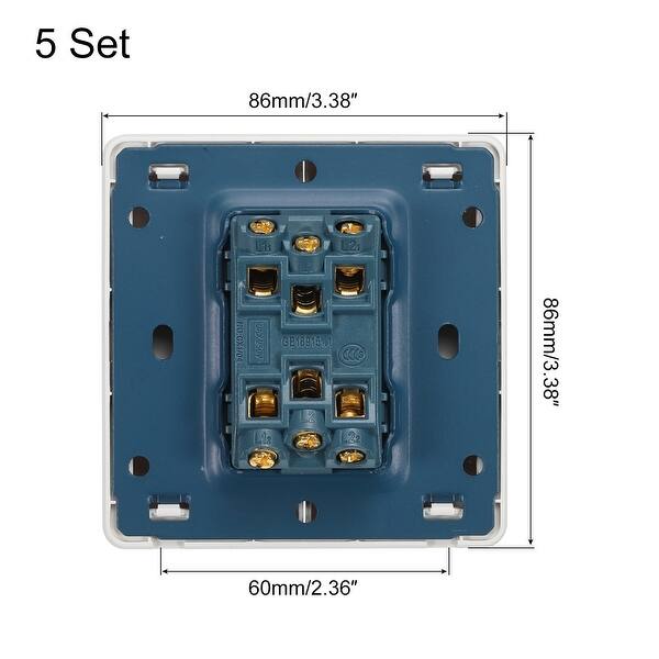 Light Switch Wall Panel Push Button 2 Gang 2 Way White 250V 10A ...