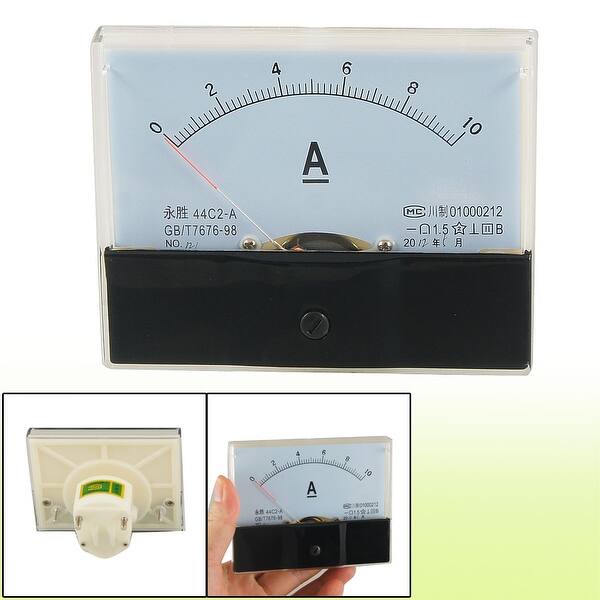 44C2 DC 0-10A Rectangle Analog Panel Ammeter Gauge - DC 0-10A - Bed ...