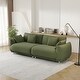 86.6" Teddy velvet large bread sofa with four pillows and hardware feet ...