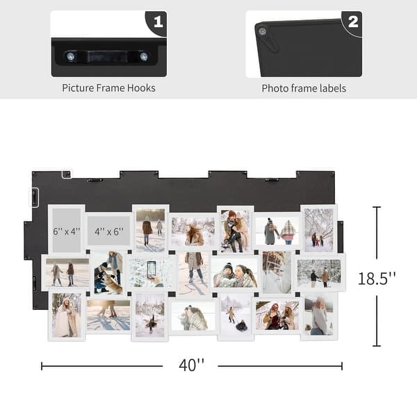 HELLO LAURA Modern Plastic 21 Piece Wall Hanging Family Photo Frame ...