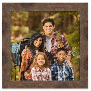 32x32 Frame Real Pine Wood | Walnut Wood Square Picture Frame with UV ...