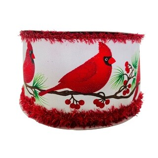 Red Cardinal Ribbon with Wired Chenille Edge 2.5" x 10Yd - 2.5" x 10Yd ...