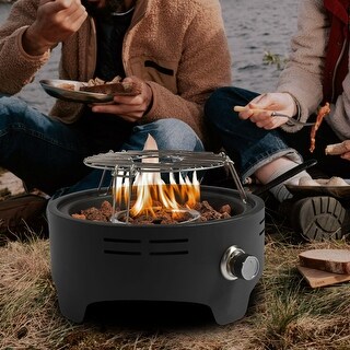 15inch Tabletop Fire Pit, Portable Camping Fire Pit with Cooking Grill ...
